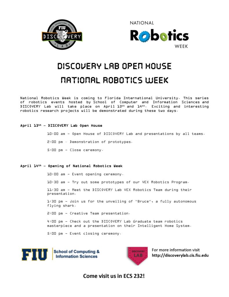 National Robotics Week 2012 – FIU Discovery LAB
